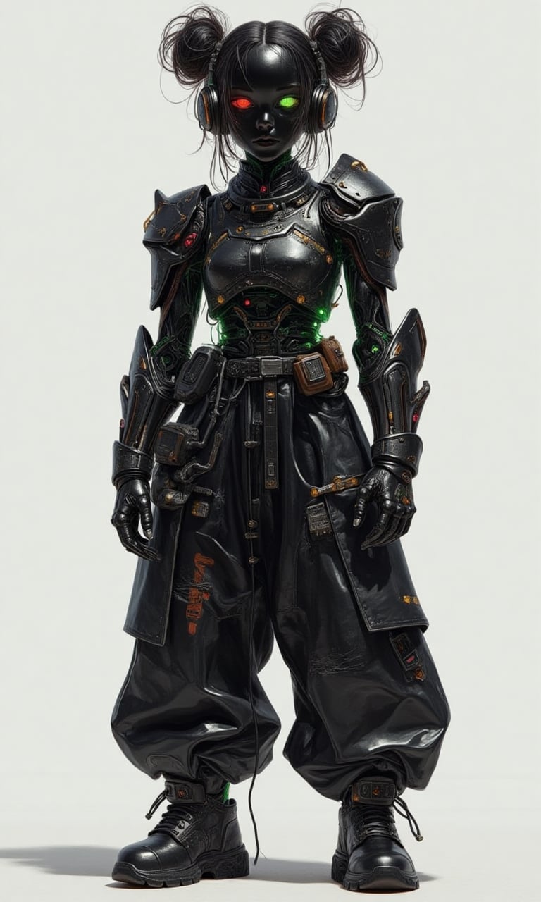 Tall Female robot, black robot | image created by BOT-OXY-BOT | Tensor.Art