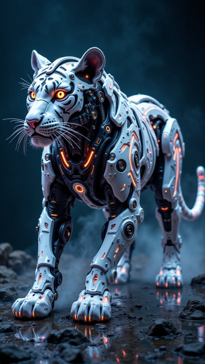 Cyborg Tiger | image created by Zera | Tensor.Art