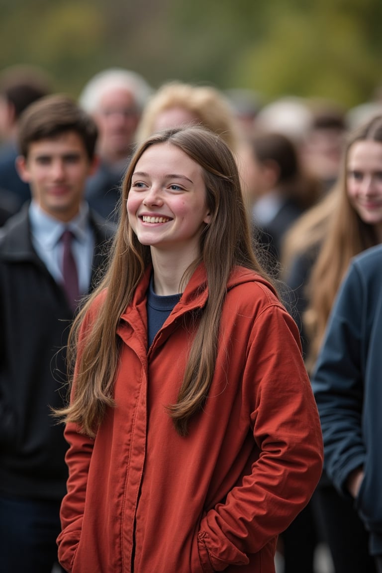 Emily smiling confidently, per | image created by user ...