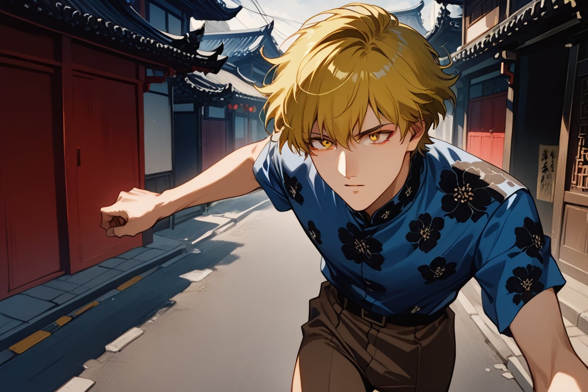 A young man, with a short yell | image created by user ...
