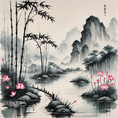 Chinese water painting | Tensor.Art