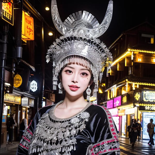 苗族服装 | Hmong costume - 牛角 | horns | Tensor.Art