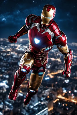 Iron Man Flying At Night