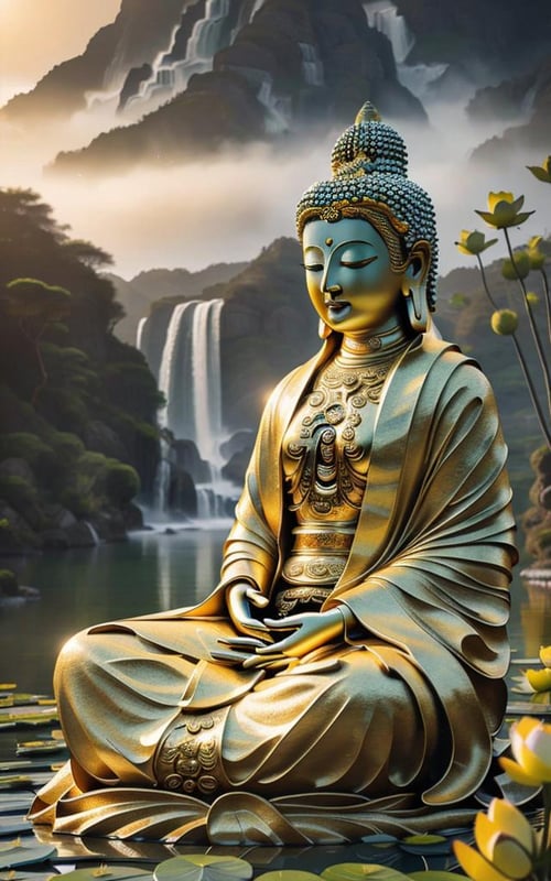 東方佛像 Oriental Buddha Statue Scenery - V1 | Tensor.Art
