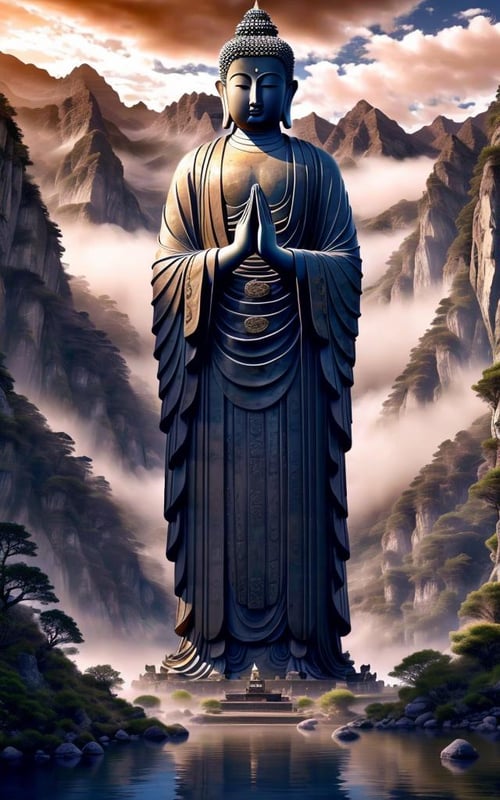 東方佛像 Oriental Buddha Statue Scenery - V1 | Tensor.Art