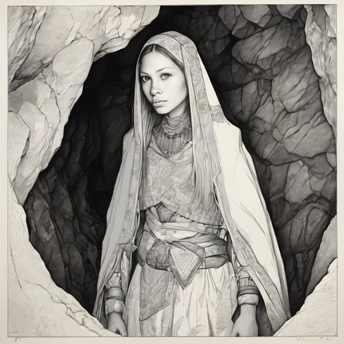 A girl in cave - 1.1 | Tensor.Art