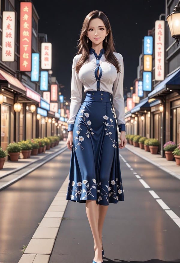 D040 Blue Floral Maxi Skirt - V1 Illust | Stable Diffusion Model - LORA ...