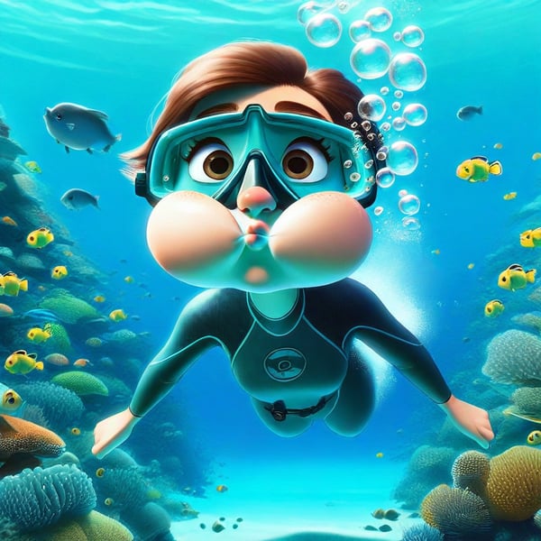 Underwater Face/Puffy Cheeks/Bubbles | Tensor.Art | Tensor.Art