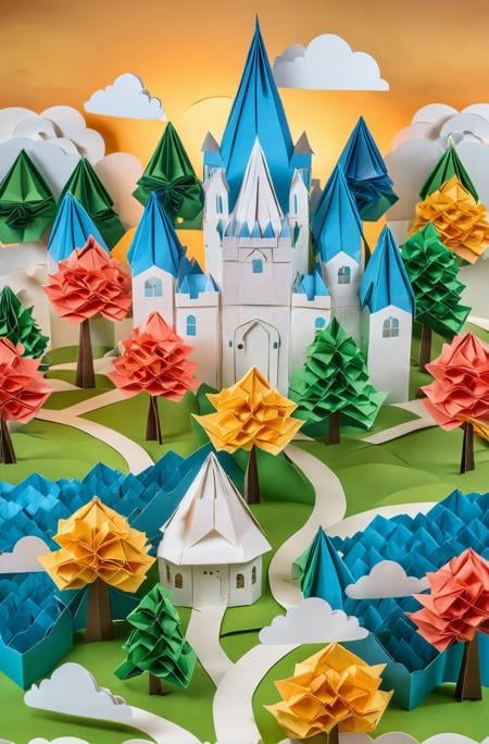 castle made of paper, highly d | image created by | Tensor.Art
