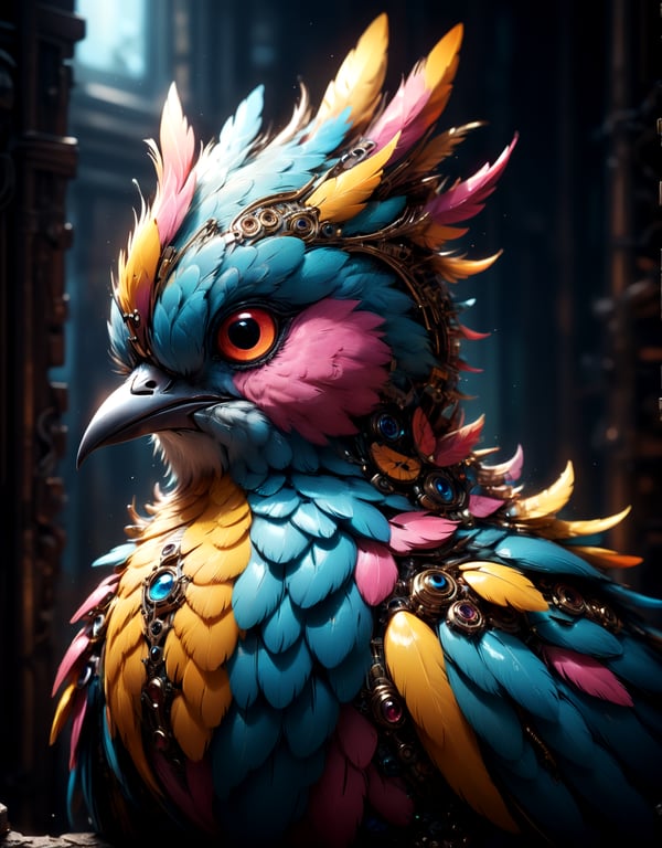 Cyberpunk Bird Portrait Intric | image created by | Tensor.Art