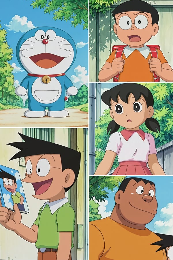5 in 1，Doraemon/哆啦A梦 （2005-大山版）-Artist... | Tensor.Art | Tensor.Art