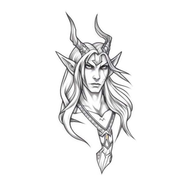 A male Night elf WoW tattoo