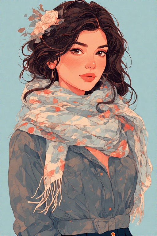 Flat Style 2D Vector Illustration-Arina - Vector Art | FLUX - LORA ...