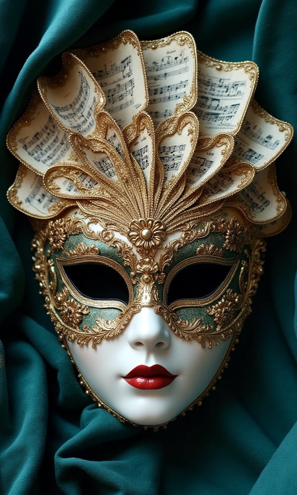Venetian-Style Fan Mask - VENETIAN MASK | Tensor.Art | Tensor.Art