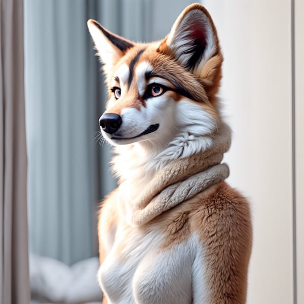 female anthro canine | image created by | Tensor.Art