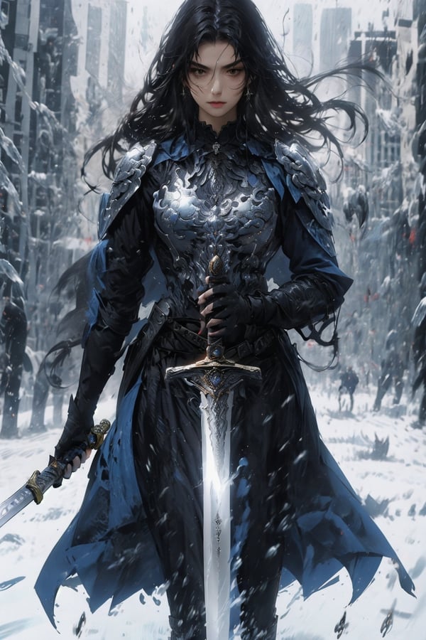 swordsman,1 girl,Holding a swo | image created by | Tensor.Art