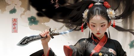 1man,1girl, weapon, sword,flo | image created by | Tensor.Art