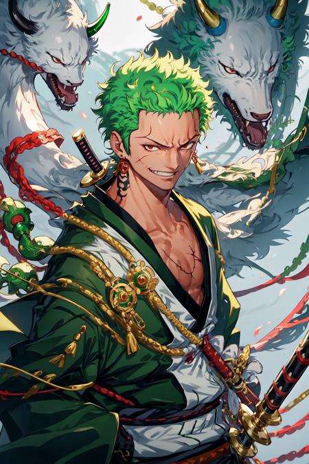 zoro, solo, looking at viewer, | image created by | Tensor.Art