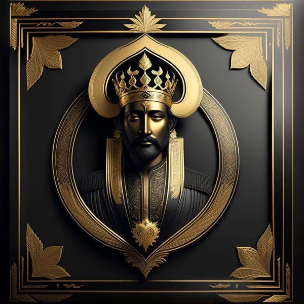 a golden king men on a matte b | image created by | Tensor.Art