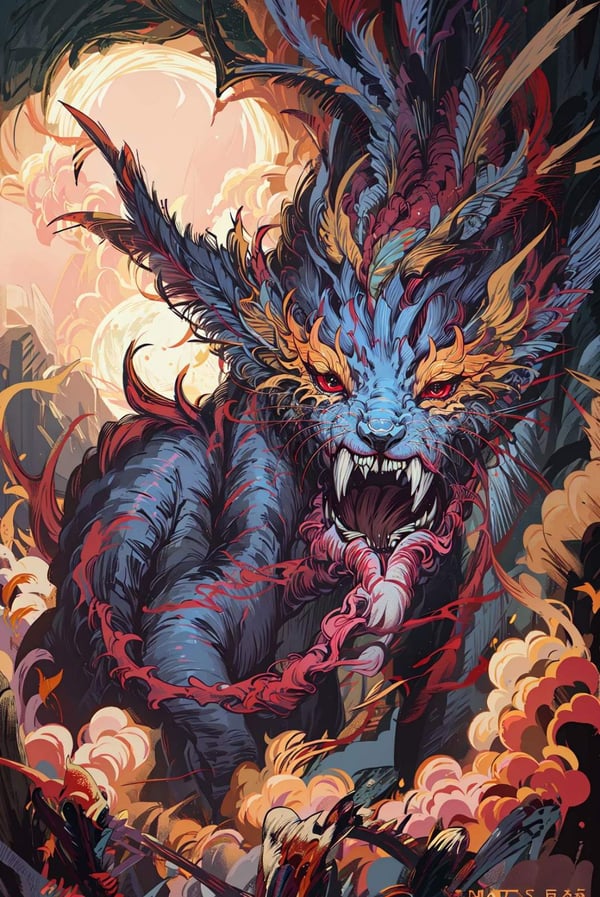 monster,no humans, whiskers, r | image created by | Tensor.Art