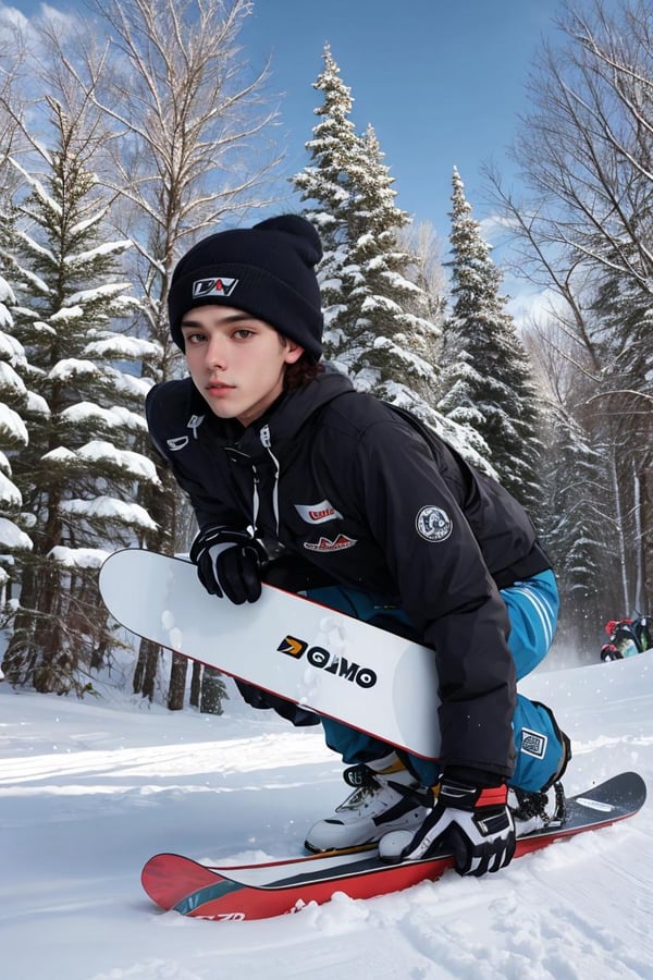 Slim 20yo dg_Justin man, snowb | image created by | Tensor.Art