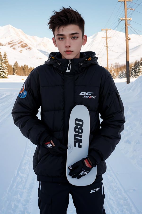 Slim 20yo dg_Justin man, snowb | image created by | Tensor.Art