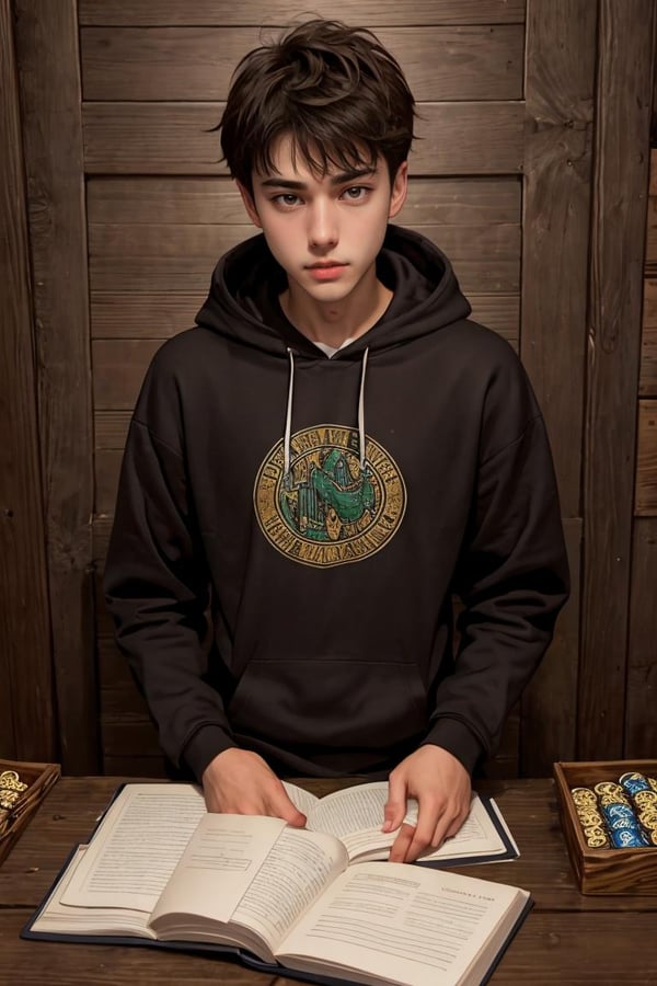 Slim 20yo dg_Justin man, hoodi | image created by | Tensor.Art