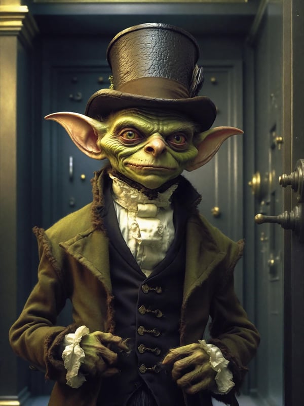 a goblin wearing a noble victo | image created by | Tensor.Art