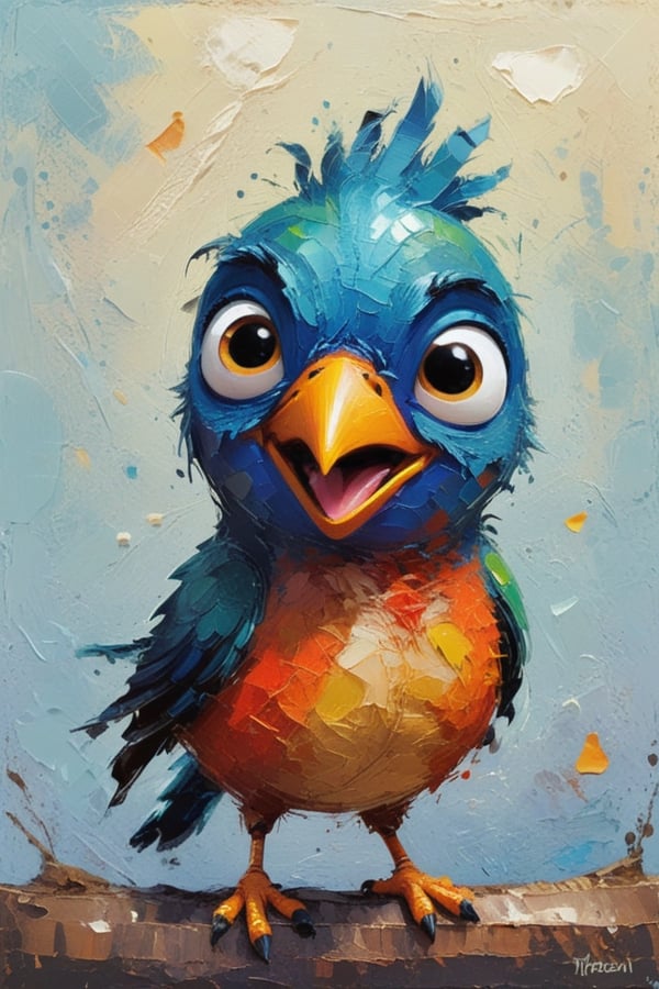 A crazy bird, Pixar style, sup | image created by | Tensor.Art
