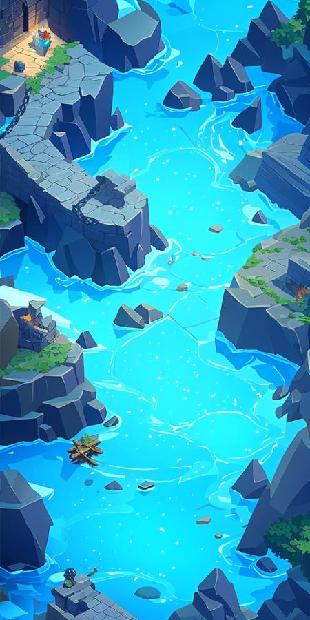 Concept art, top-down terrain, | image created by | Tensor.Art