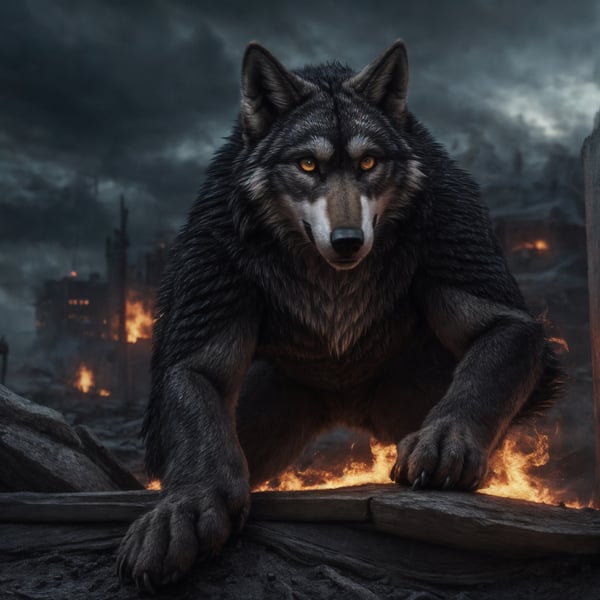 ((detailed fenris wolf )), wea | image created by | Tensor.Art