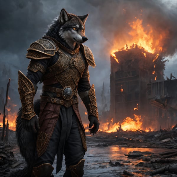 ((detailed fenris wolf )), wea | image created by | Tensor.Art