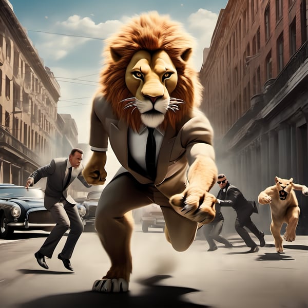 3d Anthro Lion Man wearing Jam | image created by | Tensor.Art