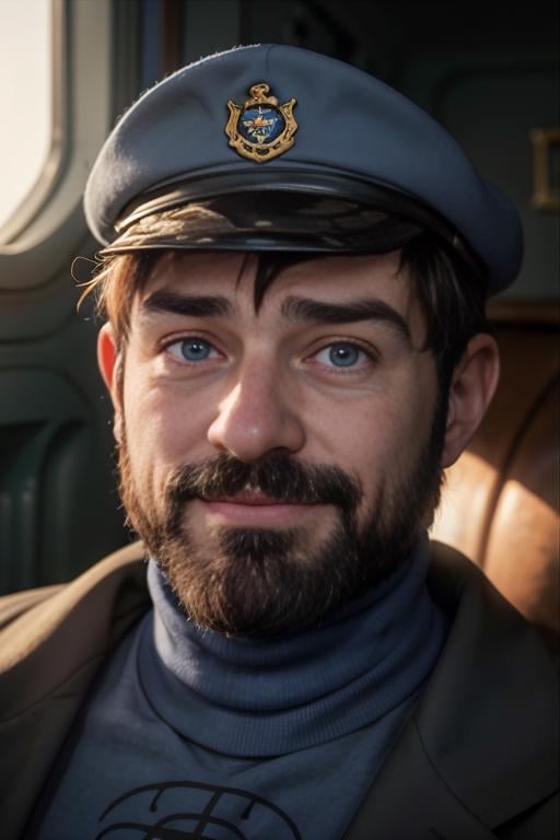 captain_haddock, smile, blue e | image created by | Tensor.Art