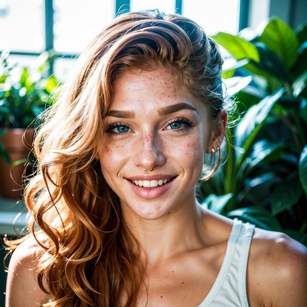 soularouge, a woman, (freckles | image created by | Tensor.Art