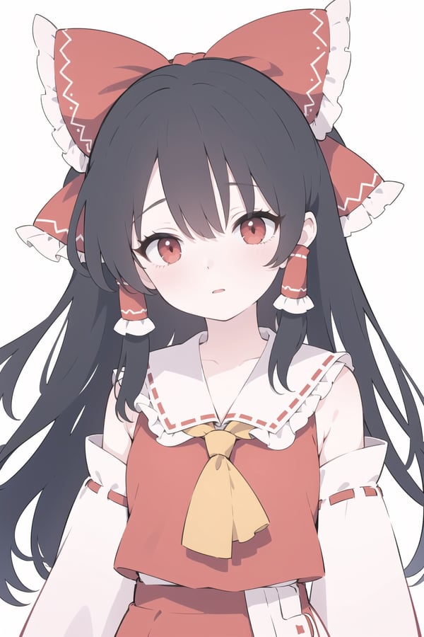 Hakurei Reimu,upper body,black | image created by | Tensor.Art