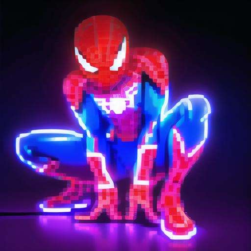 (Spider Man),neon light,neon s | image created by | Tensor.Art
