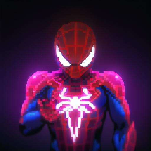 Spider Man,logo,icon,neon ligh | image created by | Tensor.Art
