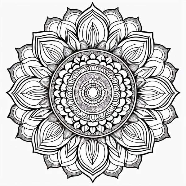 Mandala ,Coloring Book, Colori | image created by | Tensor.Art