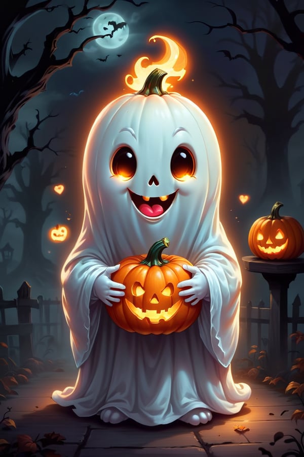 digital art of an adorable gho | image created by | Tensor.Art