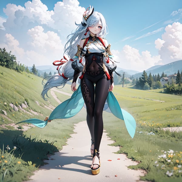 shenhe \(genshin impact\),1gir | image created by | Tensor.Art