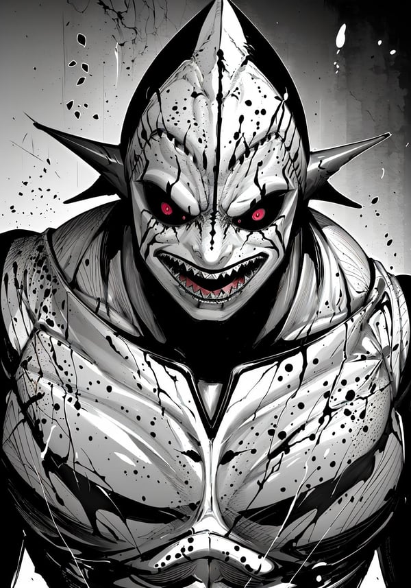 (((king_shark, open mouth, mus | image created by | Tensor.Art