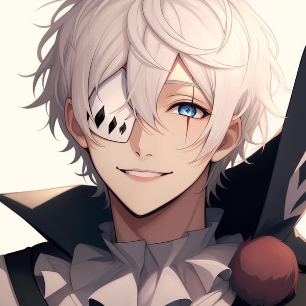 nikolai, solo, blue eyes, whit | image created by | Tensor.Art