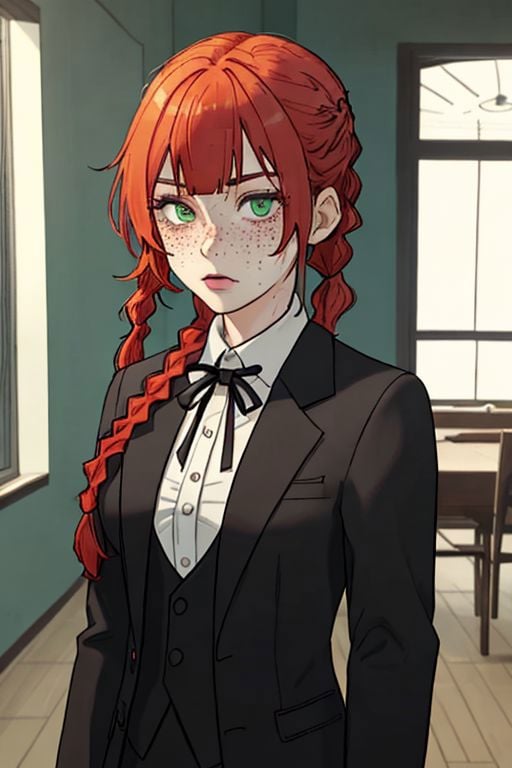 Ashlyn_SBG, red hair, green ey | image created by | Tensor.Art