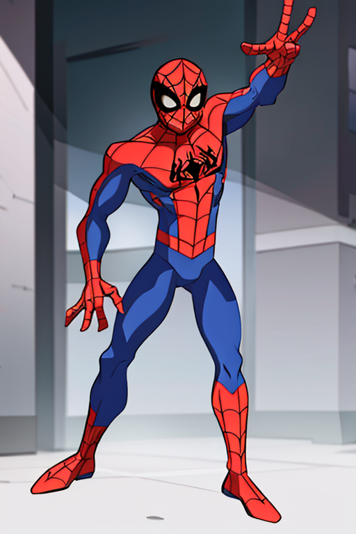spec style, spider man, stand | image created by | Tensor.Art