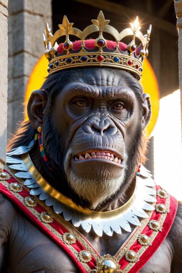 Great apes king, Crown on the | image created by | Tensor.Art