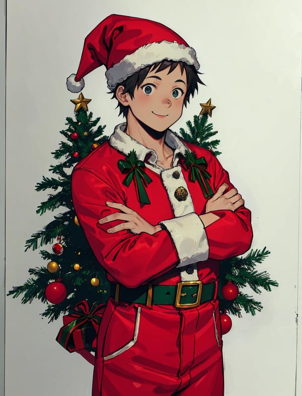 traditional media, 1boy, santa | image created by | Tensor.Art