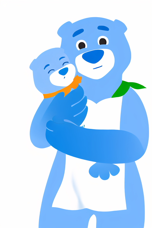 DMdyoma, cartoon blue bear, ve | image created by | Tensor.Art