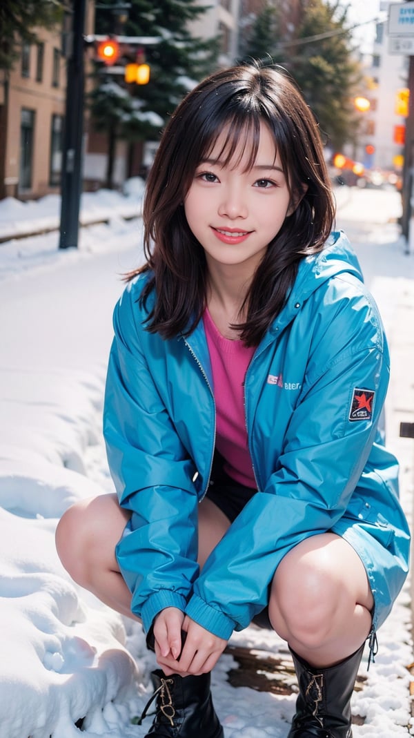 1girl,smile,windbreaker,short | image created by | Tensor.Art