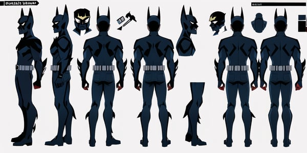 batman, model sheet, turnarou | image created by | Tensor.Art